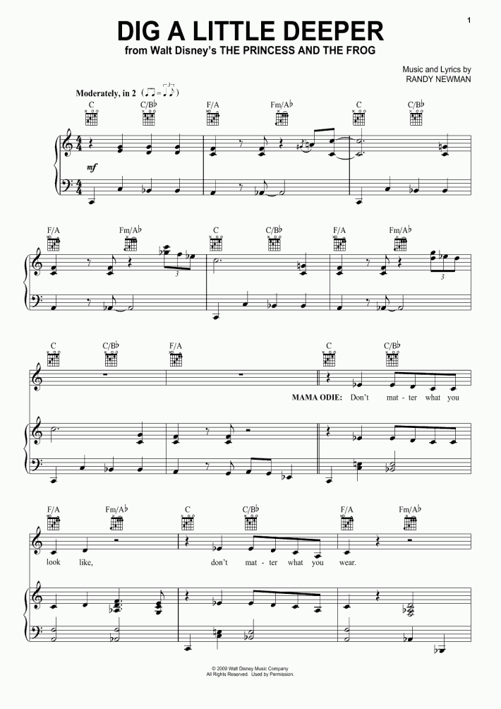 Dig A Little Deeper Piano Sheet Music | OnlinePianist Dig A Little Deeper Piano Sheet Music | OnlinePianist