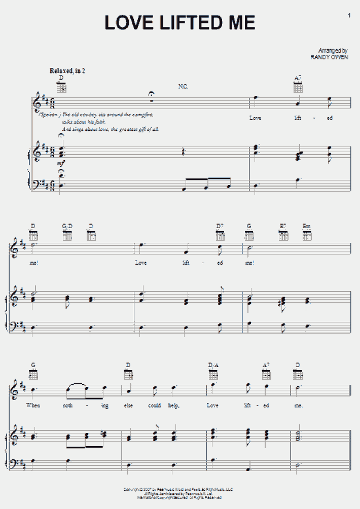 Love Lifted Me Piano Sheet Music Onlinepianist