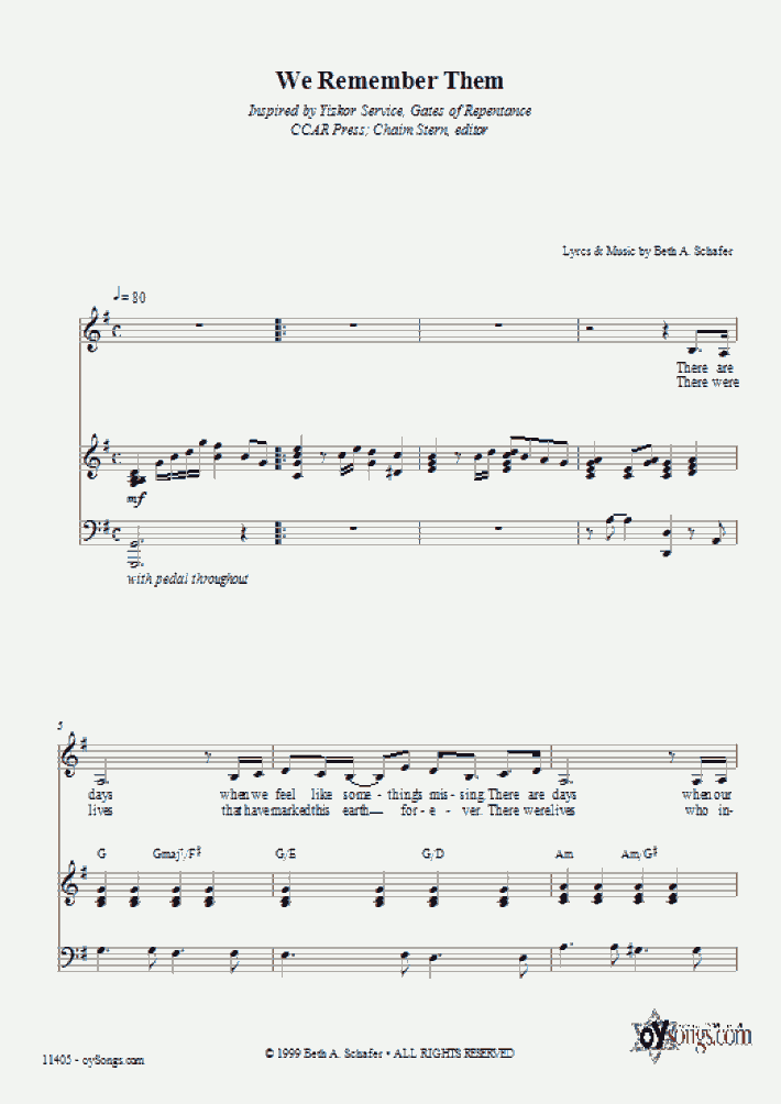 We Remember Music Sheet