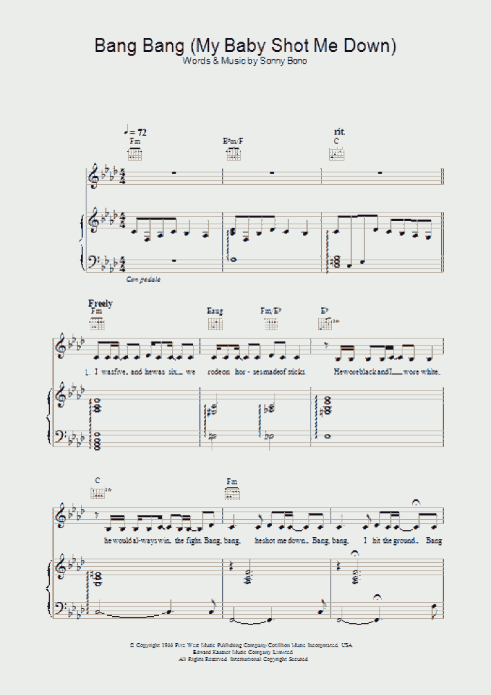 Bang Bang Piano Sheet Music OnlinePianist Bang Bang Piano Sheet Music OnlinePianist